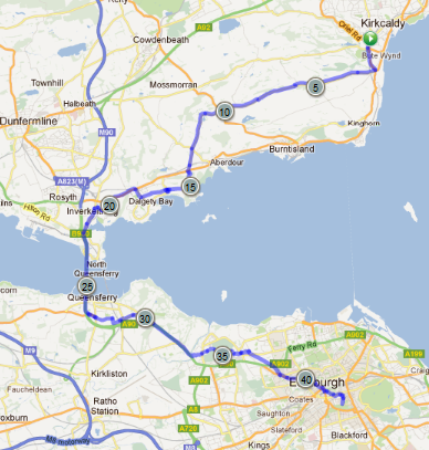 Large Map Of Kirkcaldy Scotland